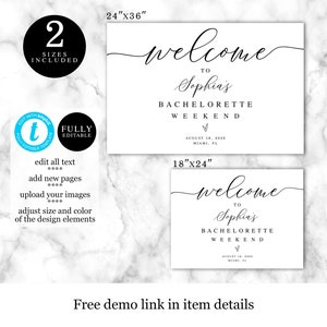 Bachelorette Weekend Welcome Sign Template Printable Welcome - Etsy