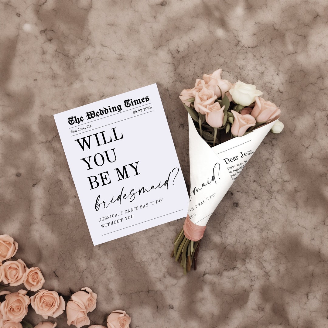 Newspaper Bridesmaid Proposal Bouquet, Bridesmaid Newspaper Flower ...