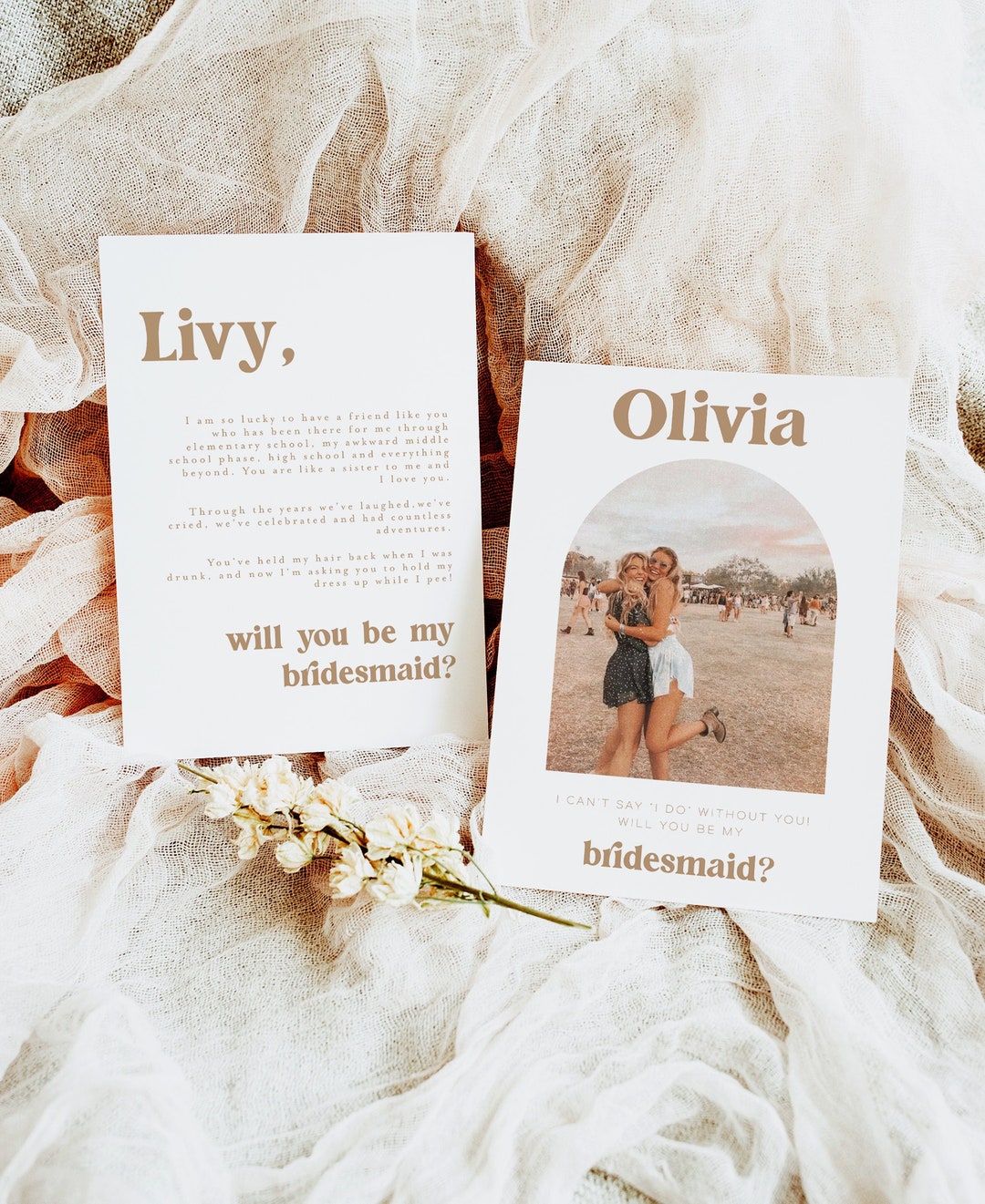 Bridesmaid Proposal Card Template, Photo Bridesmaid Proposal, Will You ...