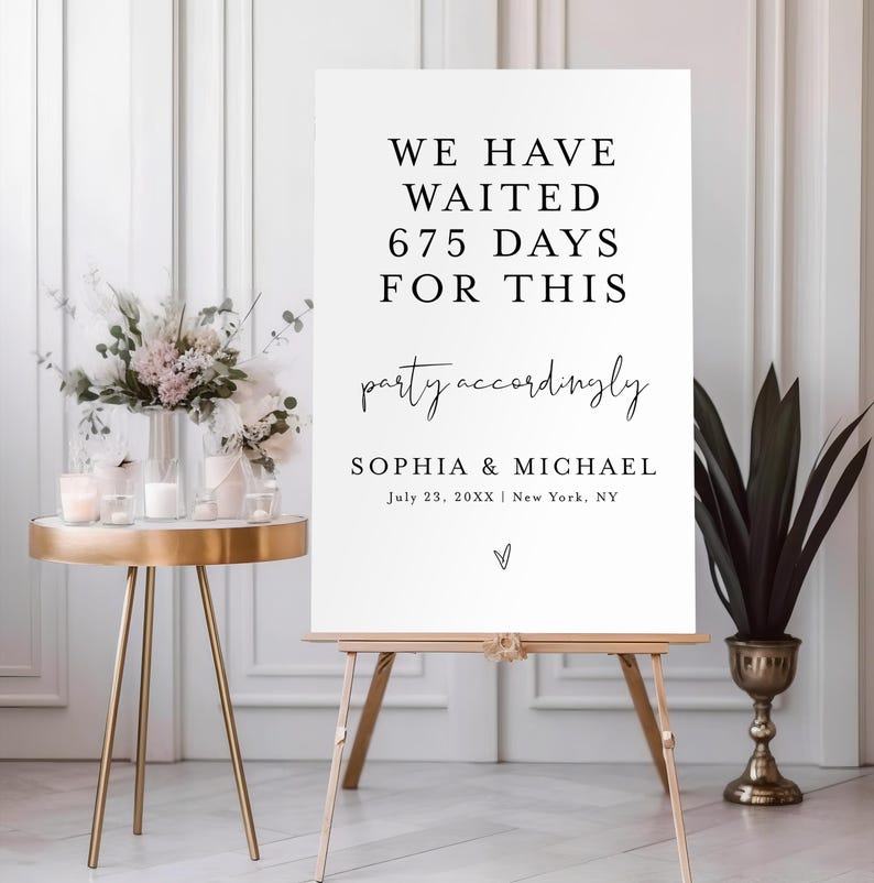 Printed & Shipped Party Accordingly Sign, Postponed Wedding Welcome ...