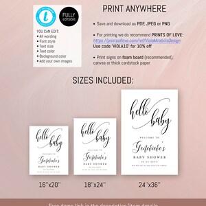 Hello Baby Shower Sign Minimalist Baby Shower Welcome Sign - Etsy