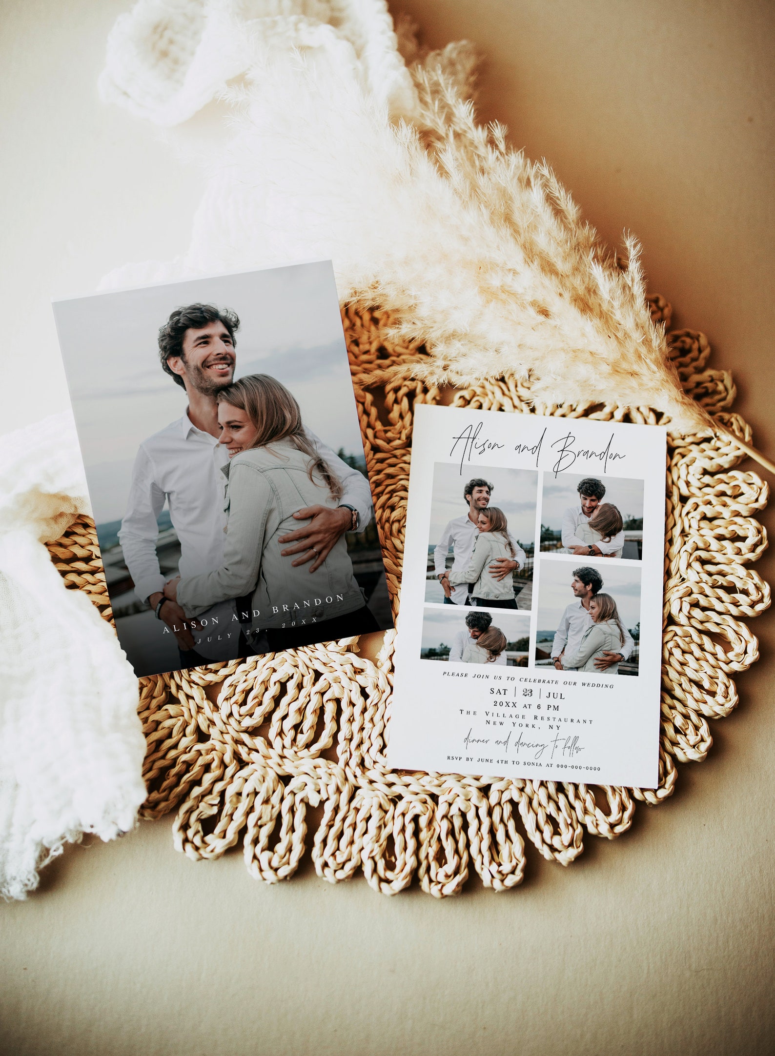 Photo Collage Wedding Invitation, Photo Wedding Invitation Template ...