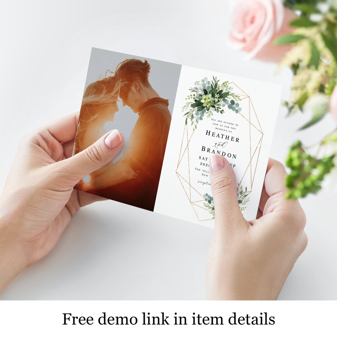 Wedding Invite Printable, Template, With Photo, Picture, Invitation ...