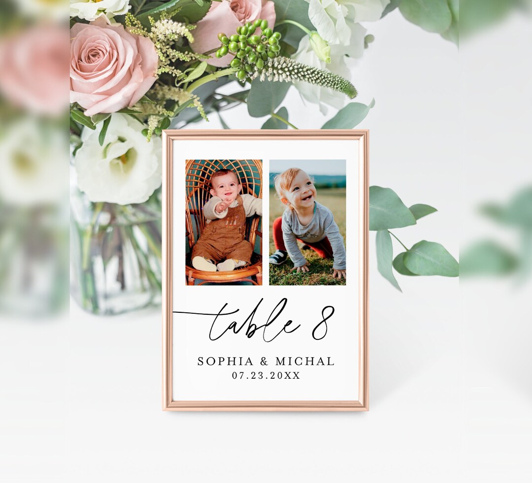 Photo Table Numbers Wedding, When We Were Age Table Numbers, Download ...