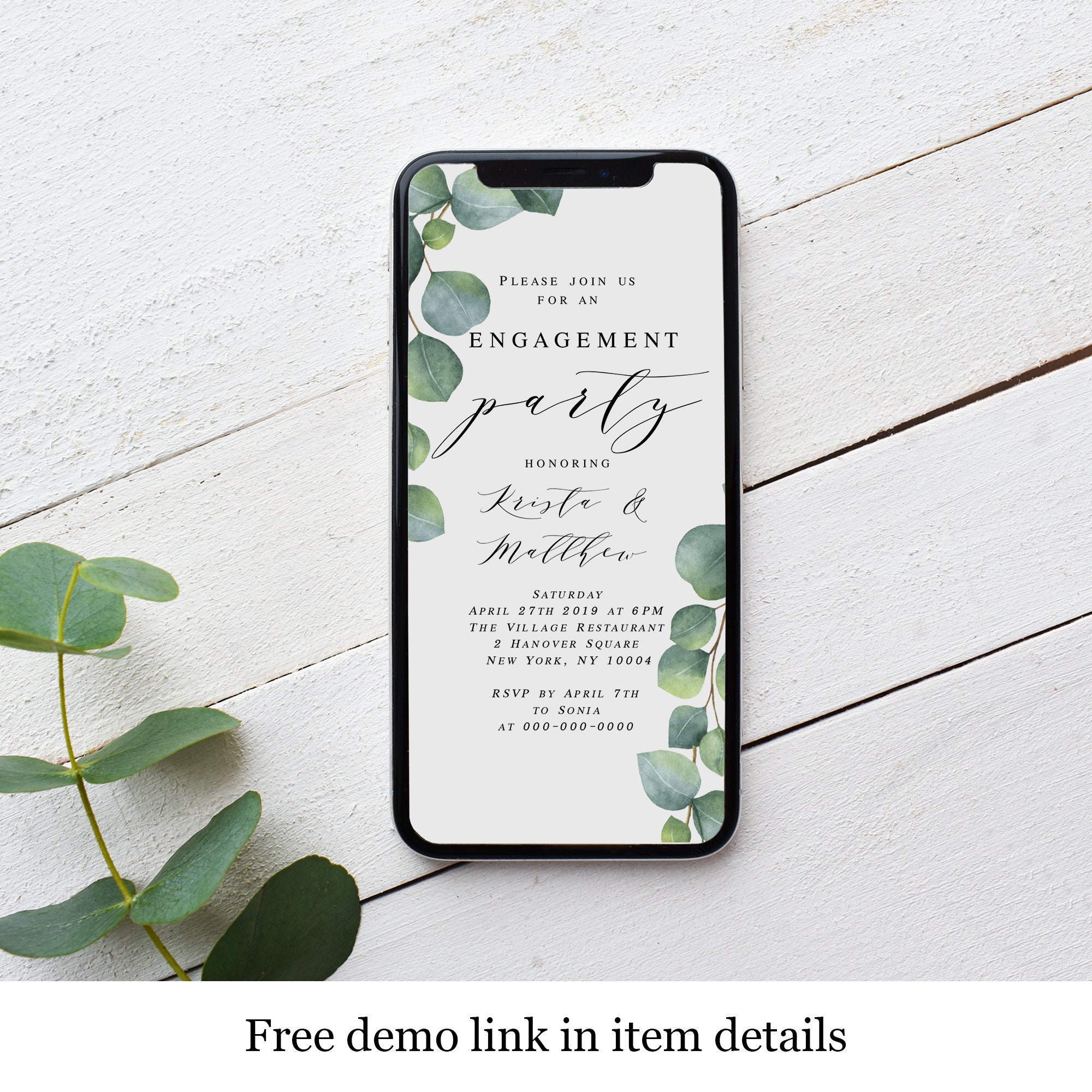 Electronic Engagement Announcement Card Evite Text Message - Etsy