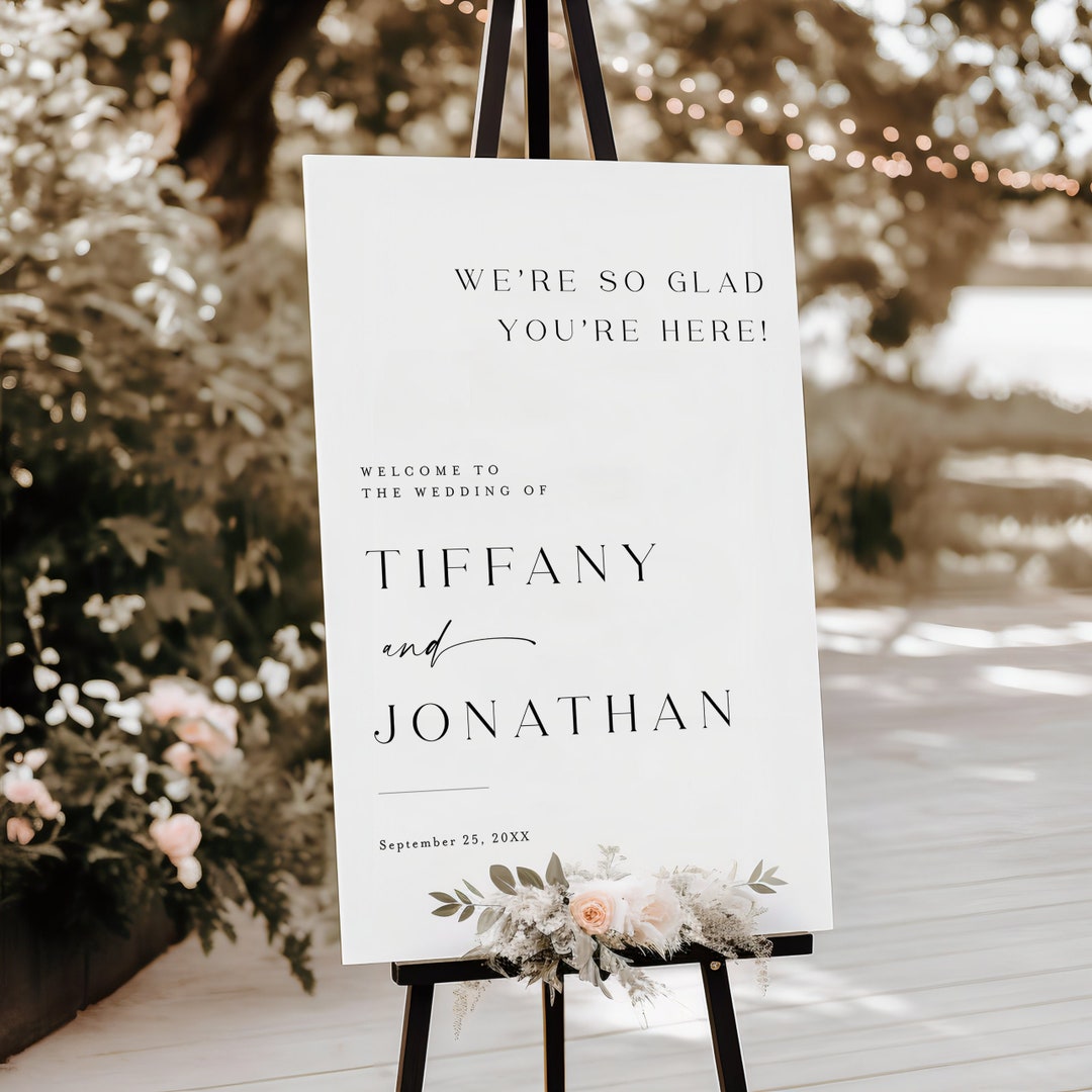 Wedding Welcome Sign Template, Minimalist Welcome to Our Beginning Sign ...