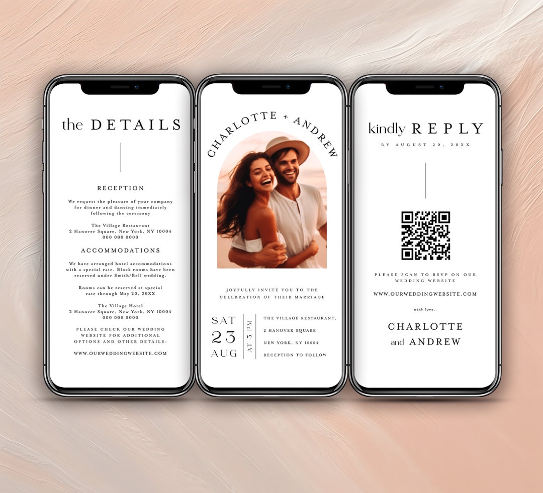 Photo Wedding Invitation and RSVP, Wedding Evite, Electronic Invitation ...