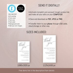 Electronic Thank You Card, Digital Thank You Card Template, Minimalist ...