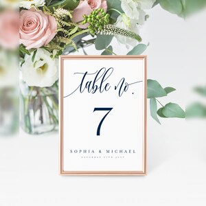 Table Numbers Navy Elegant Table Numbers 1-40 Modern Table Numbers ...