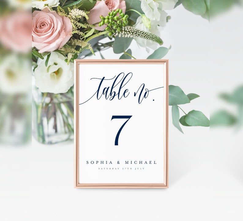 Table Numbers Navy Elegant Table Numbers 1-40 Modern Table - Etsy