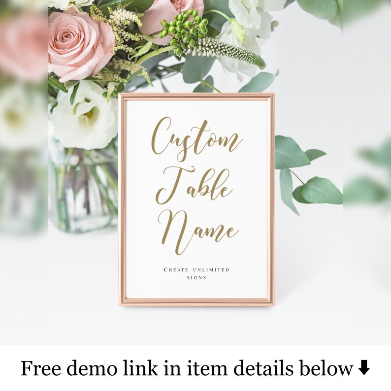 Reception Table Name Template 100% Editable Personalized - Etsy