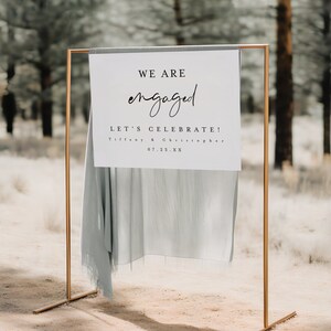 Engagement Sign, Engagement Party Welcome Sign Template, Modern ...