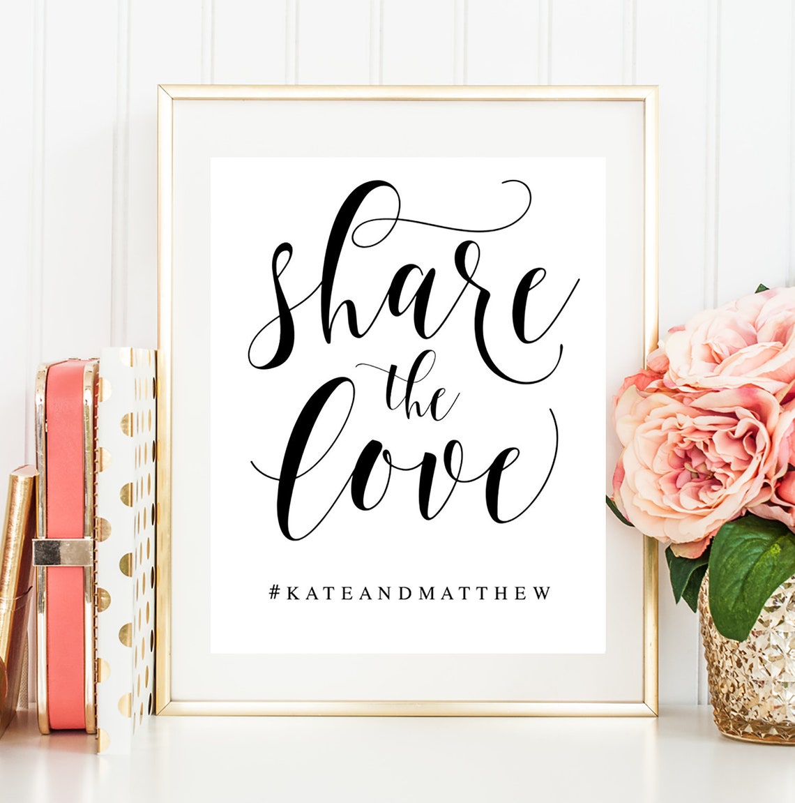 Share the love sign Hashtag wedding sign Editable template | Etsy