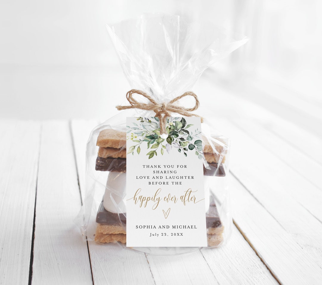 Rehearsal Dinner Favor Tags, Greenery Rehearsal Dinner Tags, Modern ...