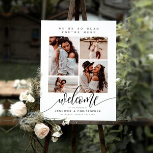 Photo Collage Wedding Welcome Sign Printable Digital - Etsy