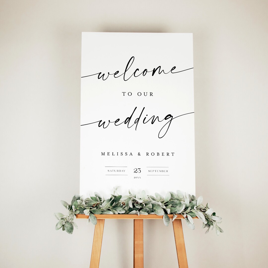 Wedding Welcome Sign Template, Classic Wedding Welcome Sign, Large ...