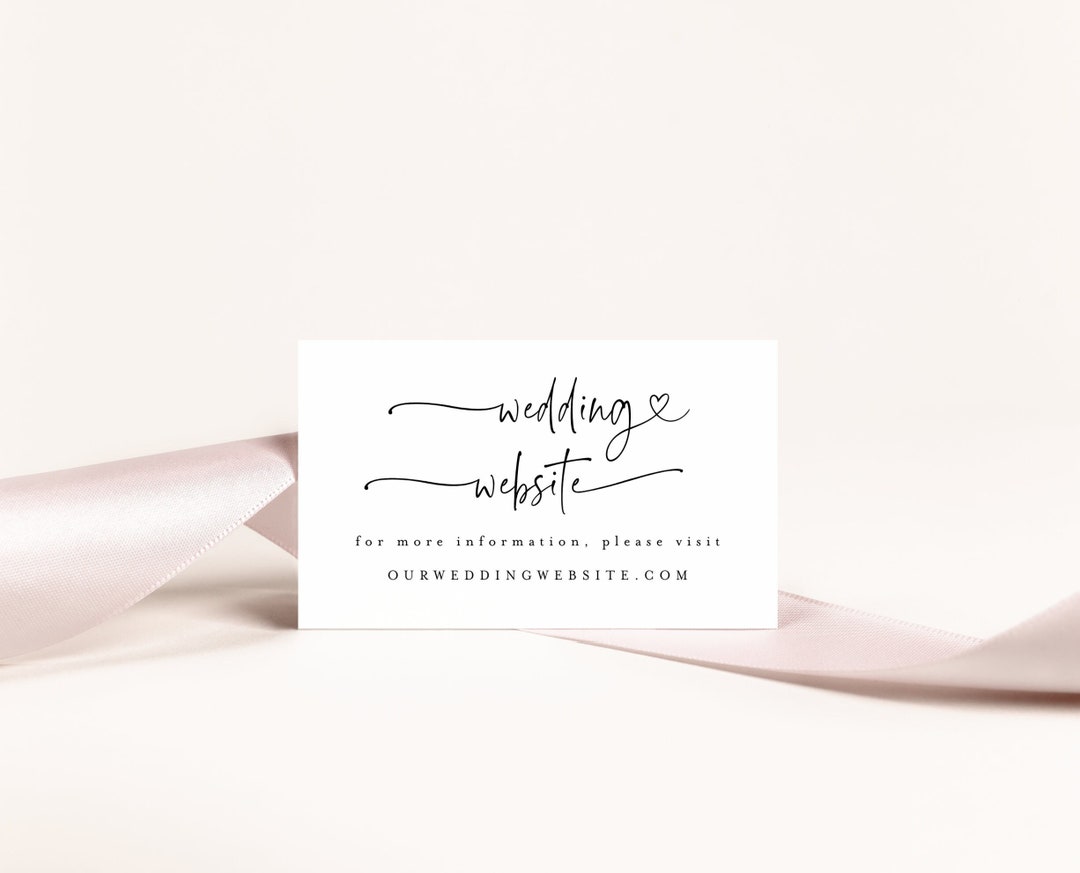 Wedding Website Card Template, Minimalist Wedding Website Card Template ...
