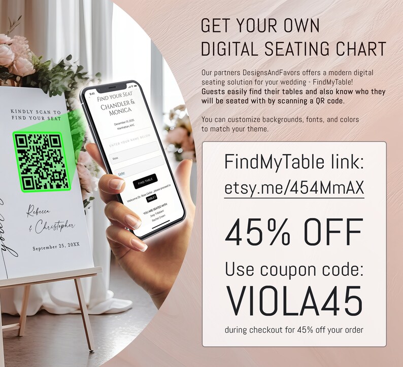 QR Code Seating Chart Sign, Wedding QR Code Sign, Seating Chart Welcome ...