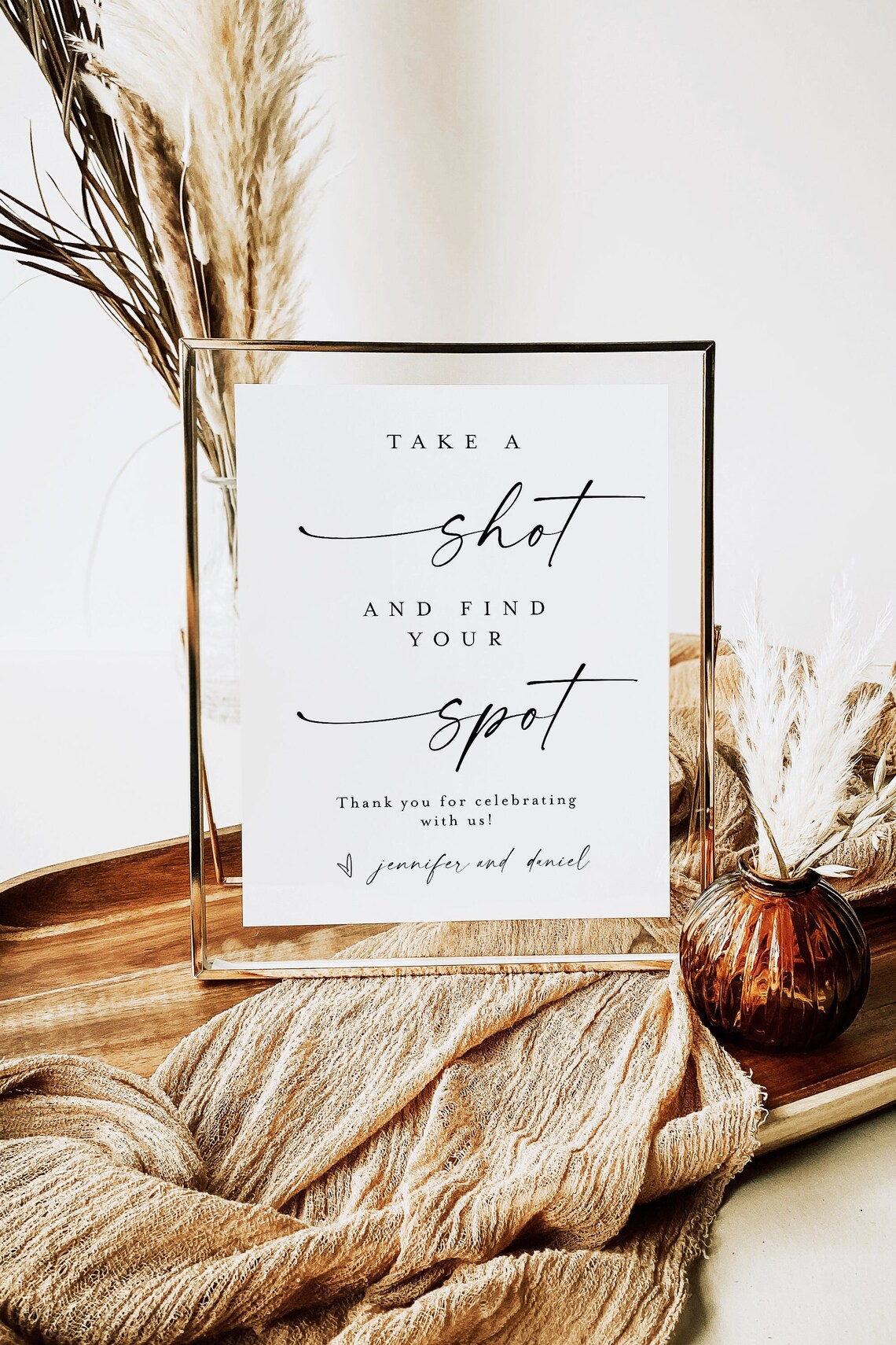 Take a Shot and Take Your Seat Sign, Minimalist Take A Drink Find Your ...