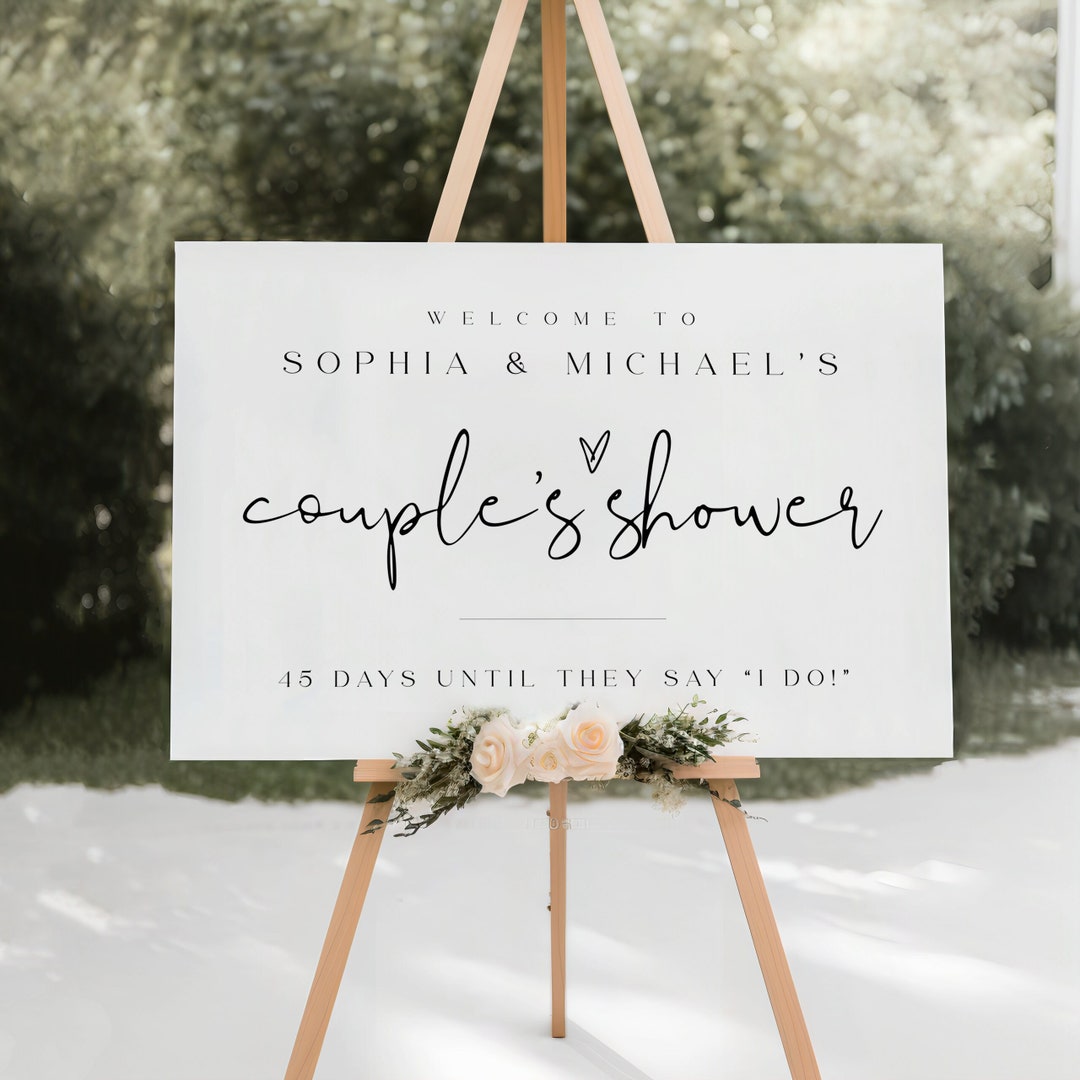 Couples Shower Welcome Sign, Wedding Shower Welcome Sign, Minimalist ...