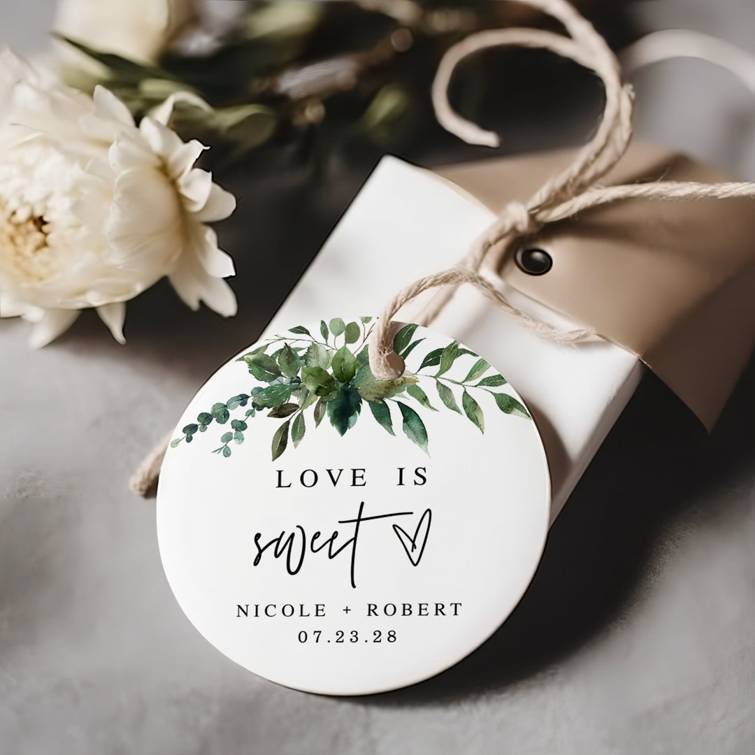 Love is Sweet Favor Label Template, Circle Gift Tags, Round Stickers ...