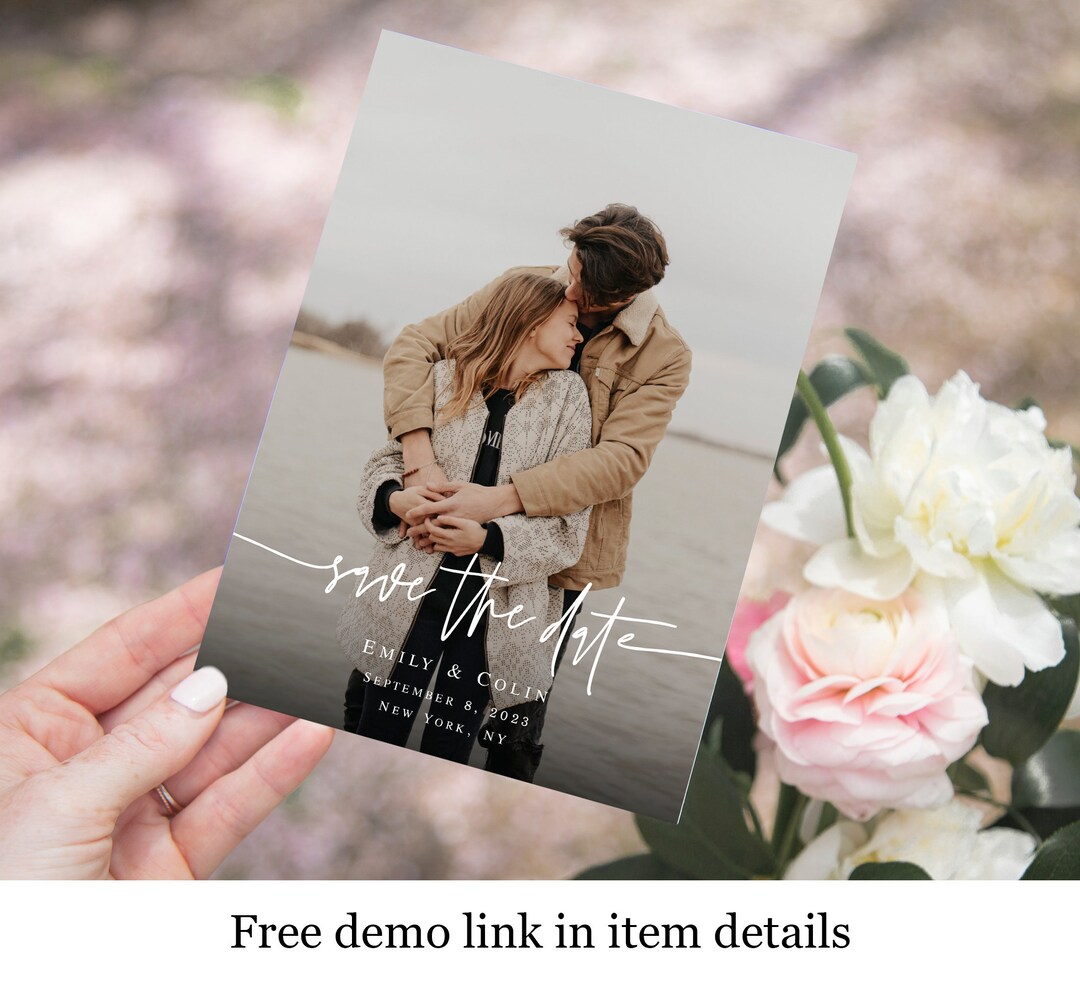Photo Save the Date Template DIY Save the Date Edit With Templett ...