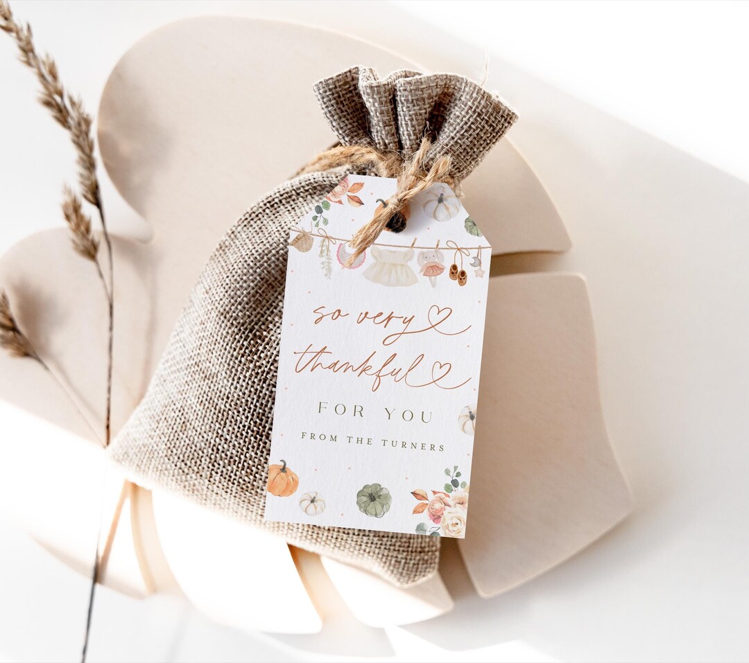 So Very Thankful Tag Template, Thanksgiving so Very Thankful Favor Tag ...