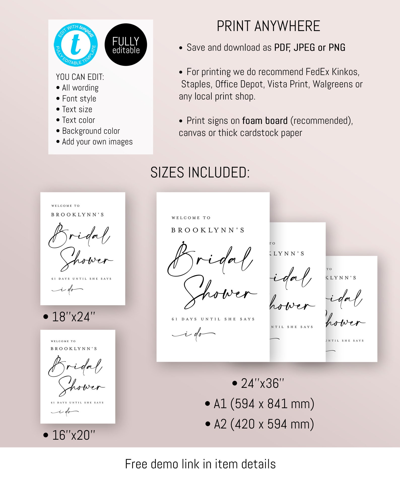 Welcome to Bridal Shower Sign Template Printable Bridal - Etsy