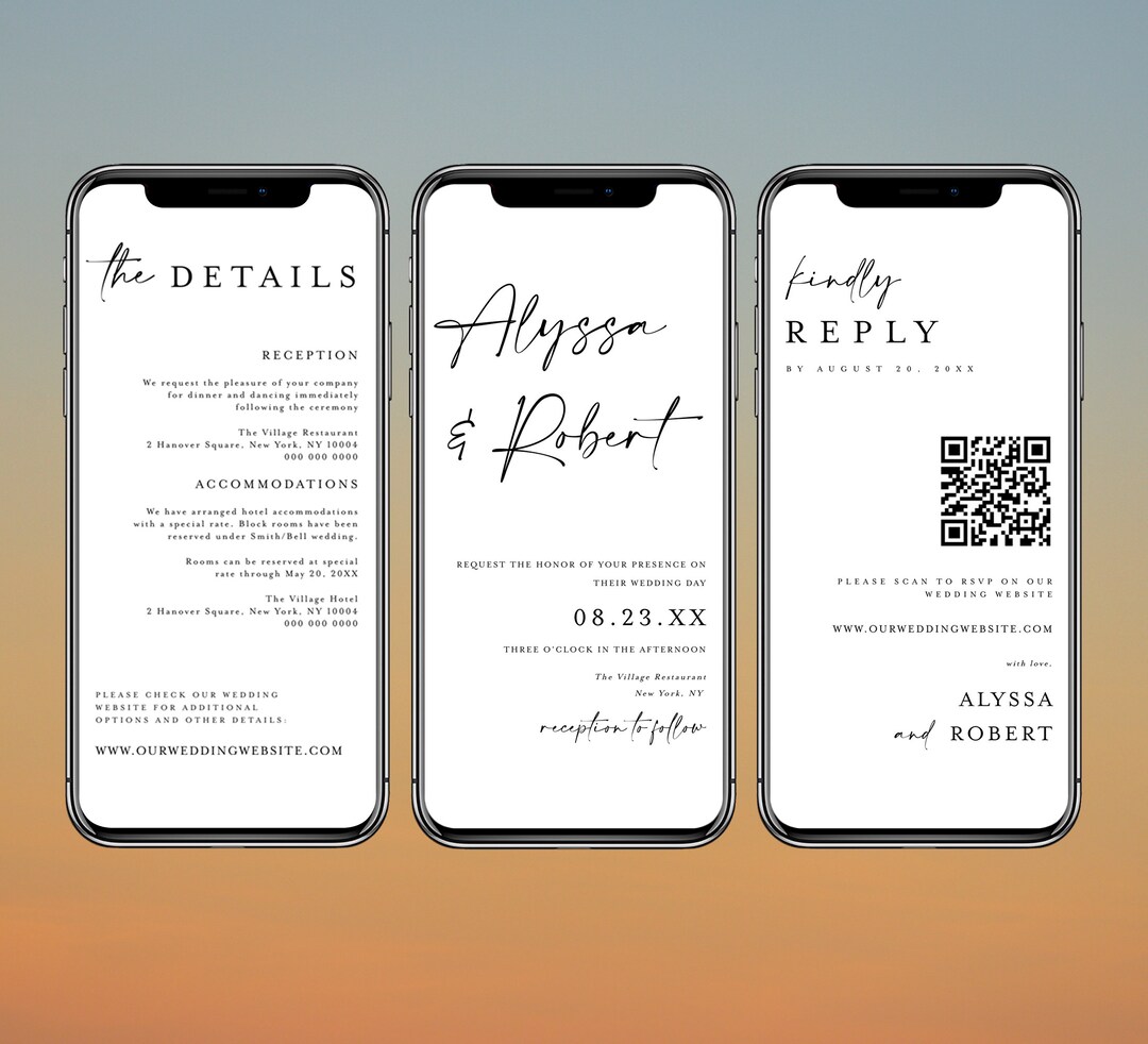 Electronic Wedding Invitation and RSVP, Wedding Evite, Electronic ...