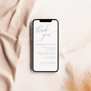 Electronic Thank You Card, Digital Thank You Card Template, Minimalist ...