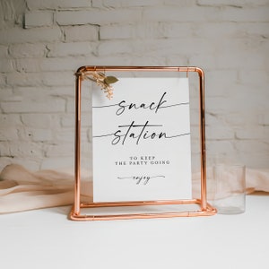 Printable Snack Station Sign Template, Snack Bar, Wedding Food Table ...