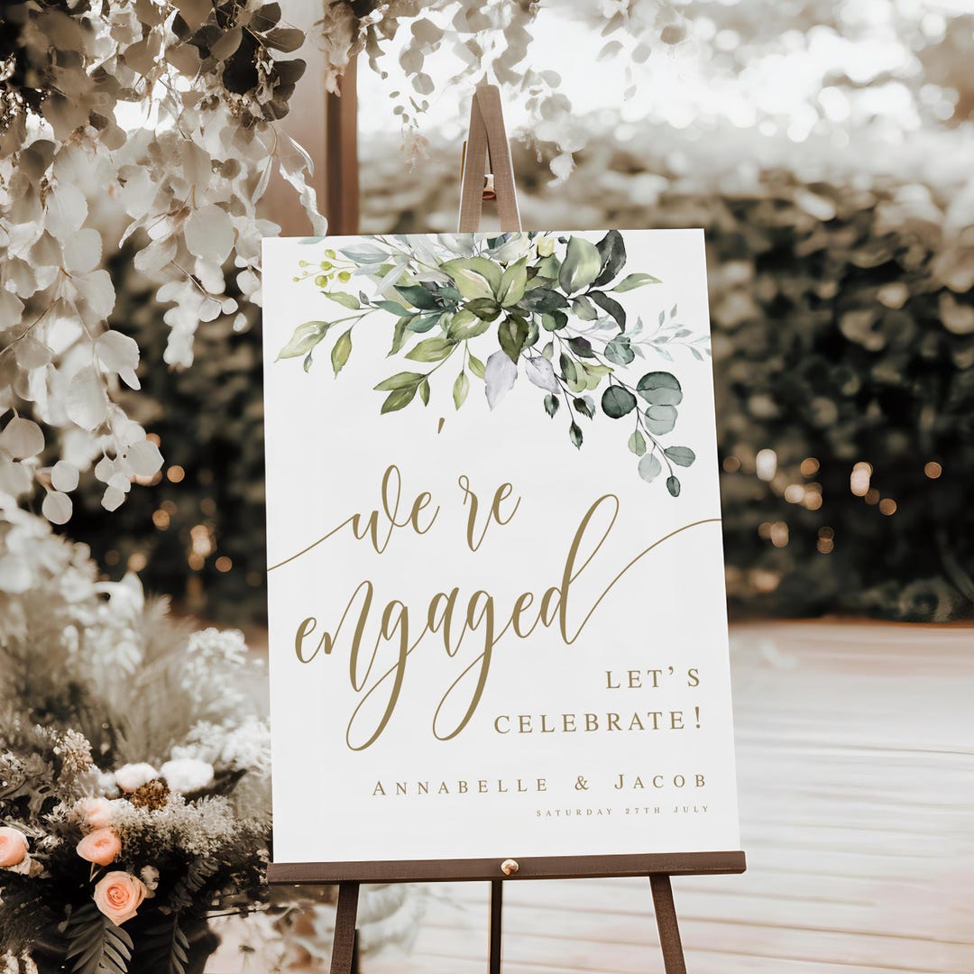 Printed & Shipped Engagement Sign, Welcome Board, Printed Party Poster ...