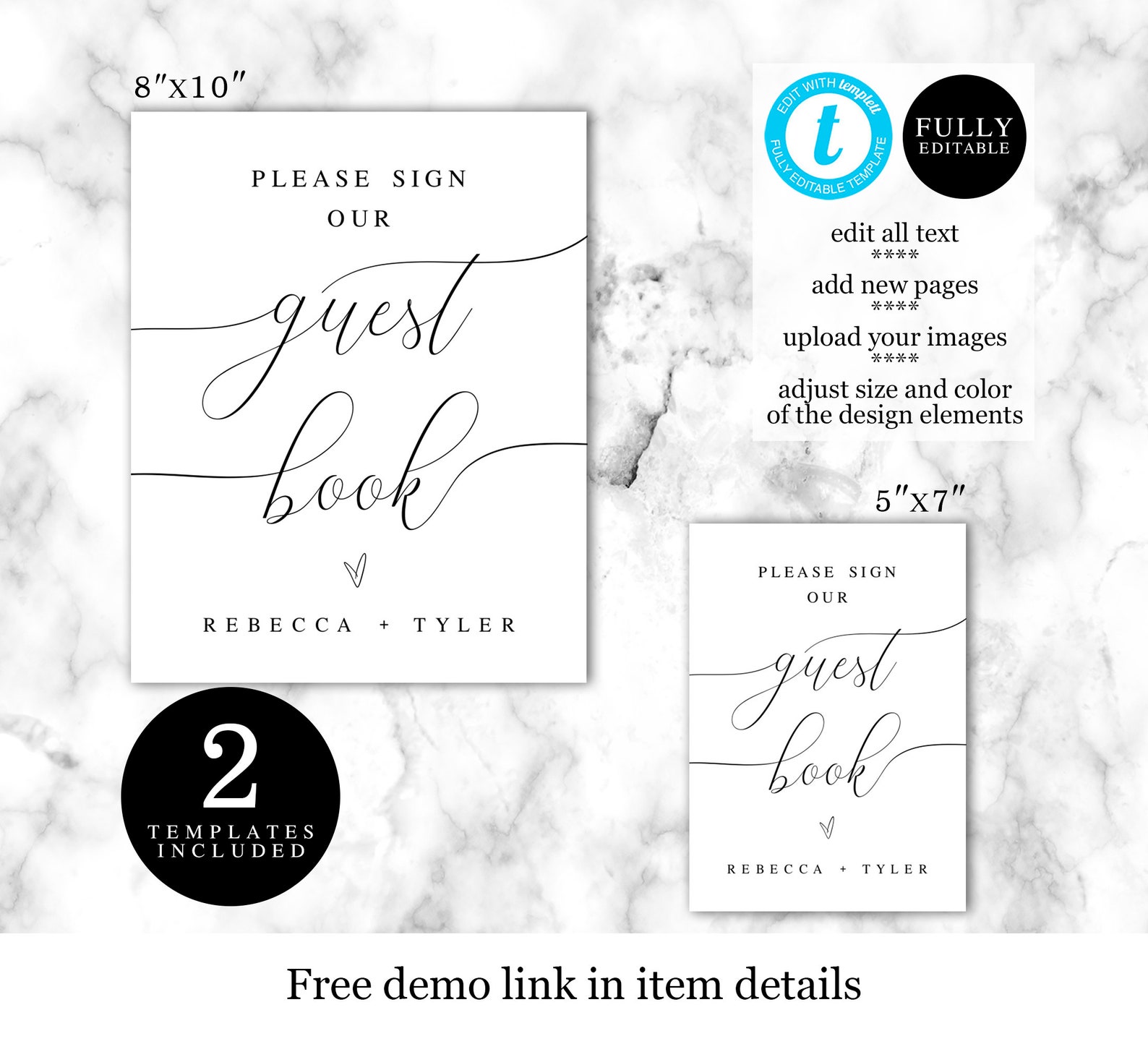 Please Sign Our Guestbook Sign Template, 100% Editable Text ...