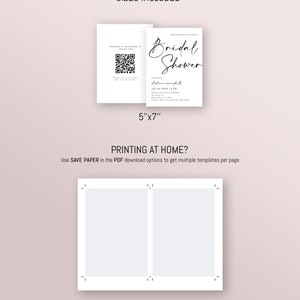 Minimal Bridal Shower Invitation QR Code, Editable Bridal Shower Party ...