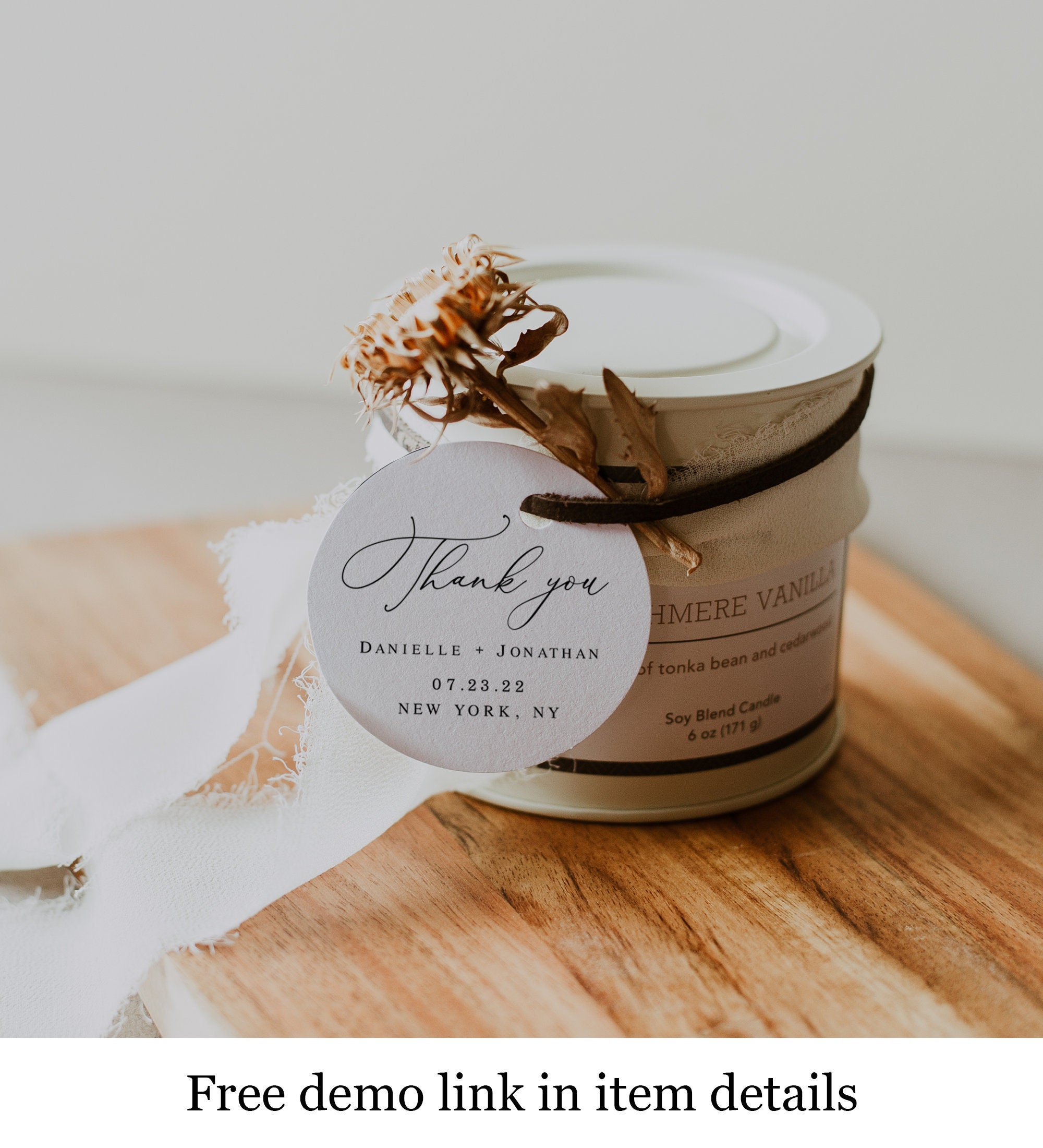 Circle Gift Tag Template Wedding Guest Favor Label Round | Etsy