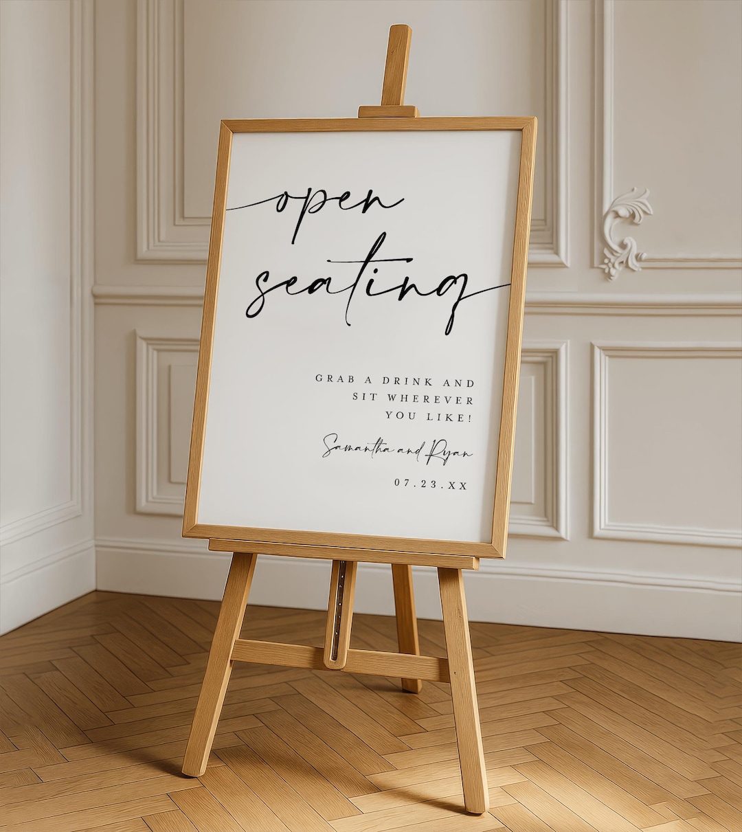 Open Seating Wedding Sign, Printed & Shipped Welcome Sign, Modern ...
