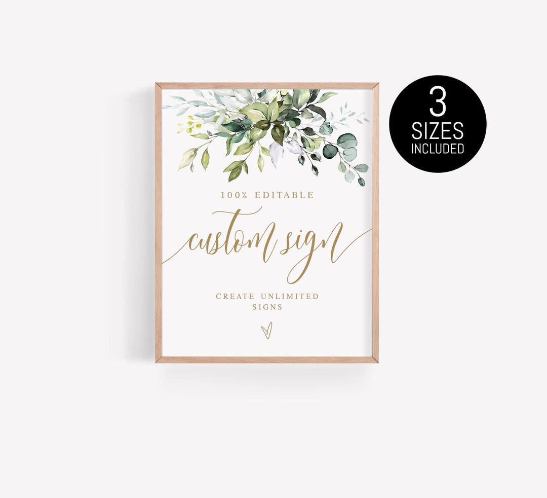 Your Words Here Create Your Own Sign Custom Text Printable Bridal Party ...