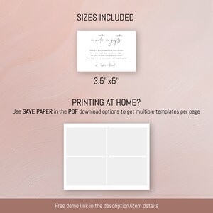 A Note on Gifts Card, Minimalist Enclosure Card, Honeymoon Fund Card ...