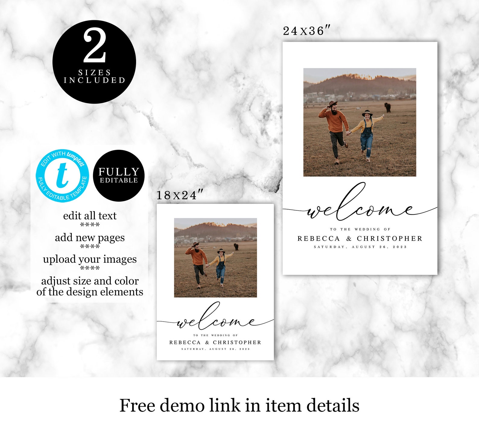 Welcome Sign Template Your Photo Here With Picture - Etsy