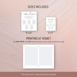 Small Seating Chart for Bridal Shower, Small Seating Chart for Wedding ...