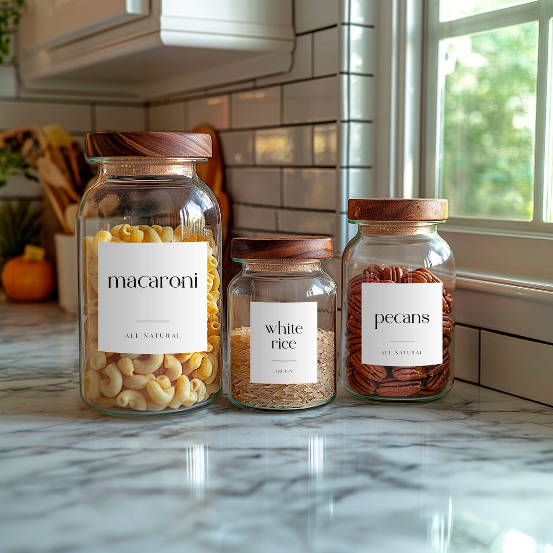 Minimalist Pantry Labels Template, Printable Kitchen Labels, Modern ...