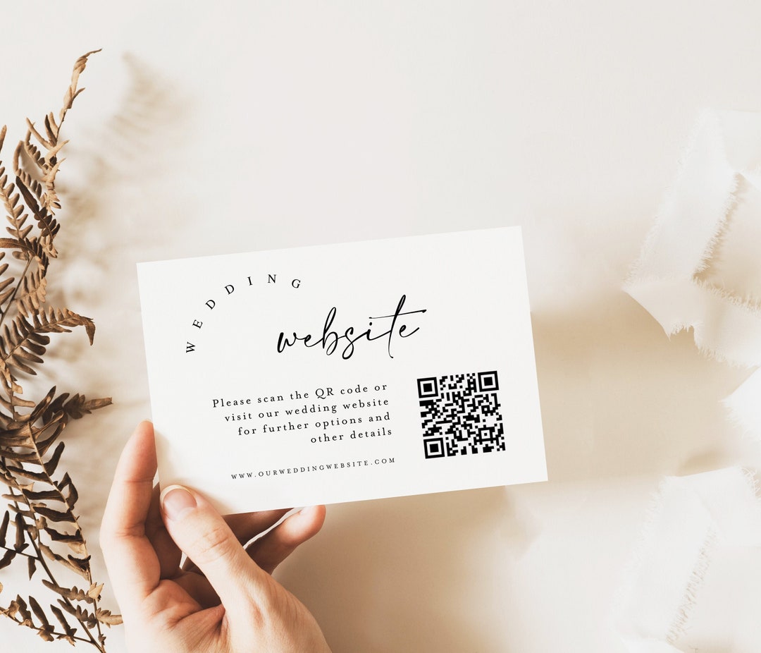 QR Code Wedding Website Card, RSVP Online Card, Minimalist Wedding ...