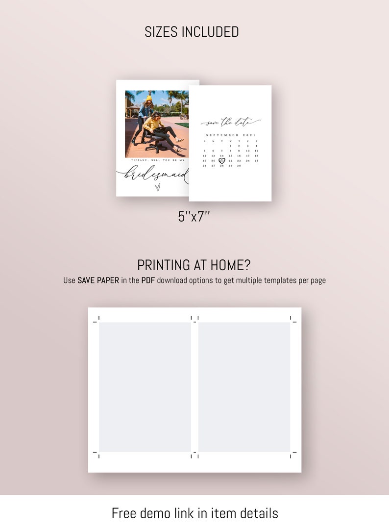 Instant Download Calendar Proposal Card Template Templett - Etsy