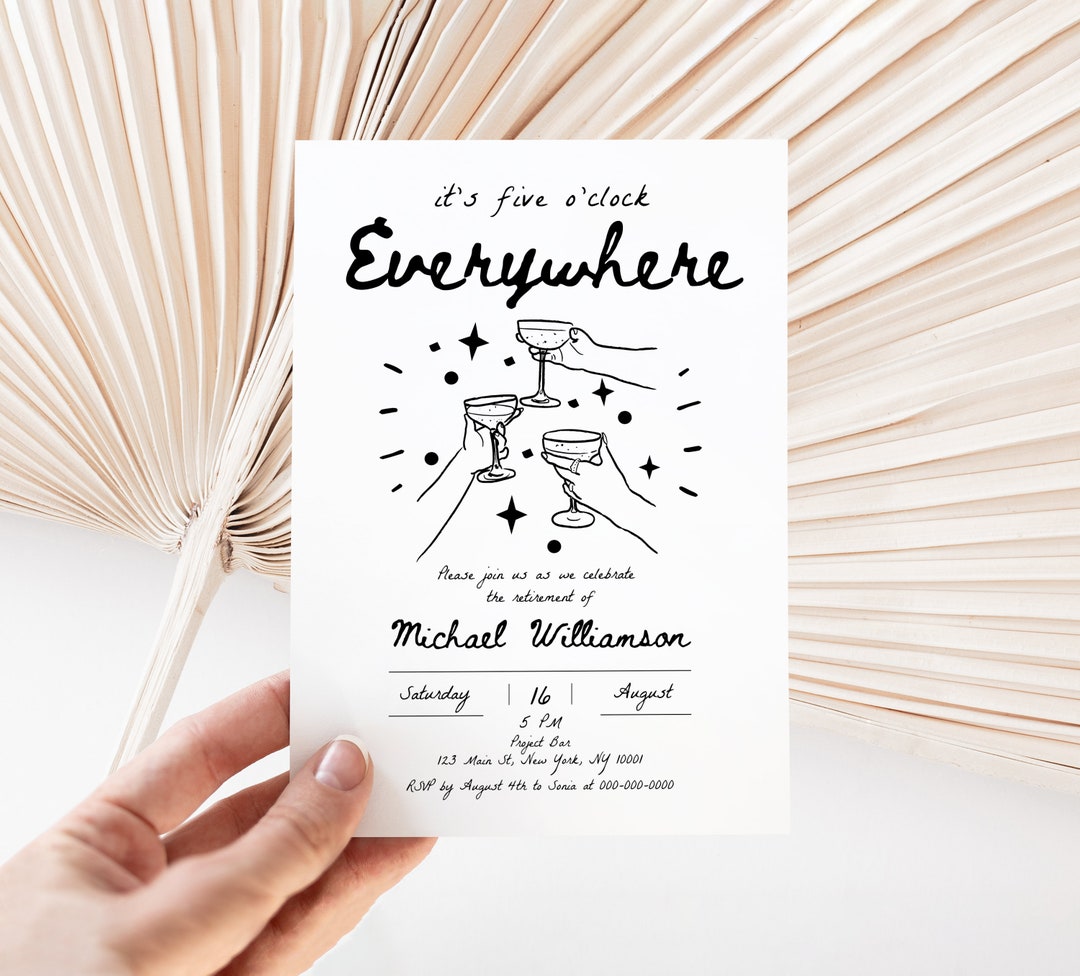 Retirement Party Invitation, Drink Retirement Invitation, Retirement Celebration Invitation ...