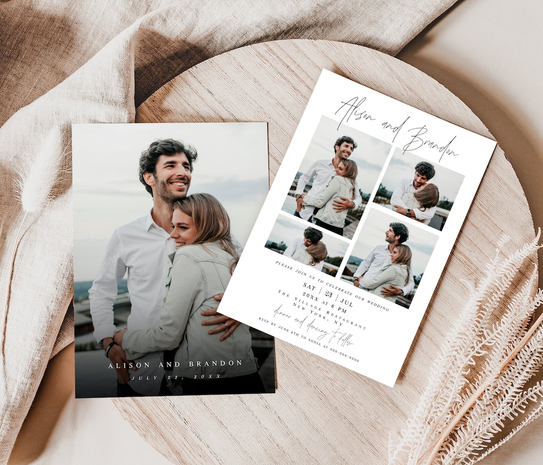 Photo Collage Wedding Invitation, Photo Wedding Invitation Template ...