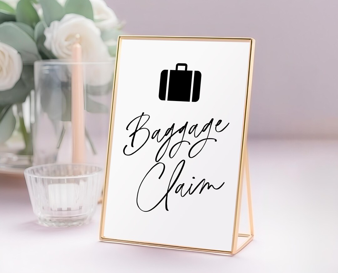 Baggage Claim Sign, Modern Minimalist Baggage Claim Printable Sign ...