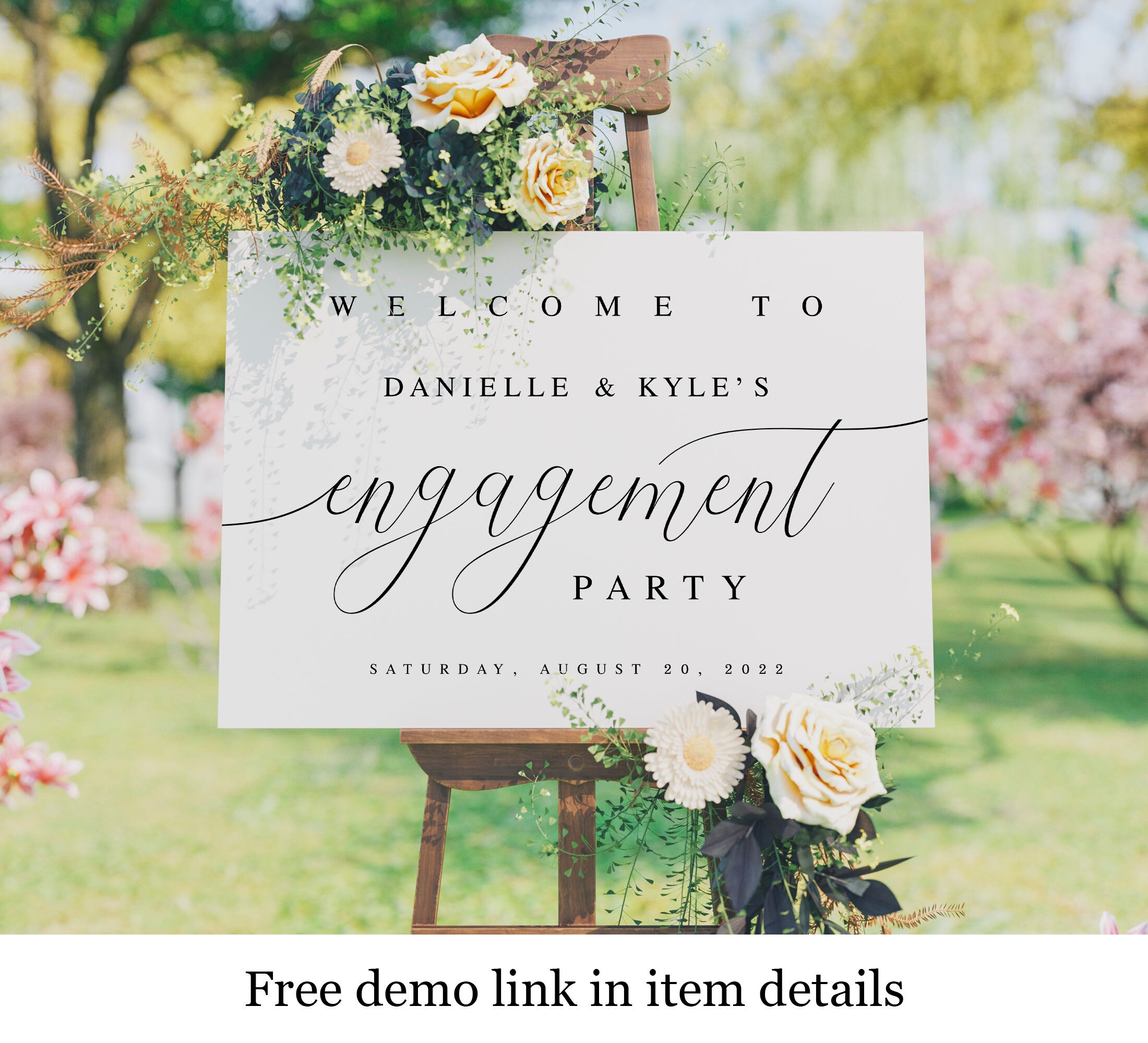 Engagement Sign Fully Editable Template Edit With Templett - Etsy