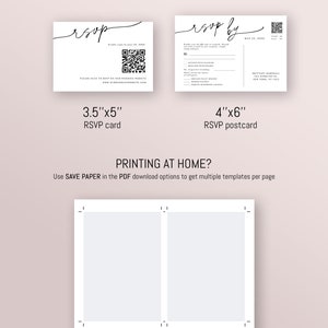 QR Code RSVP Card, Online Reply Card Template, Fully Editable ...