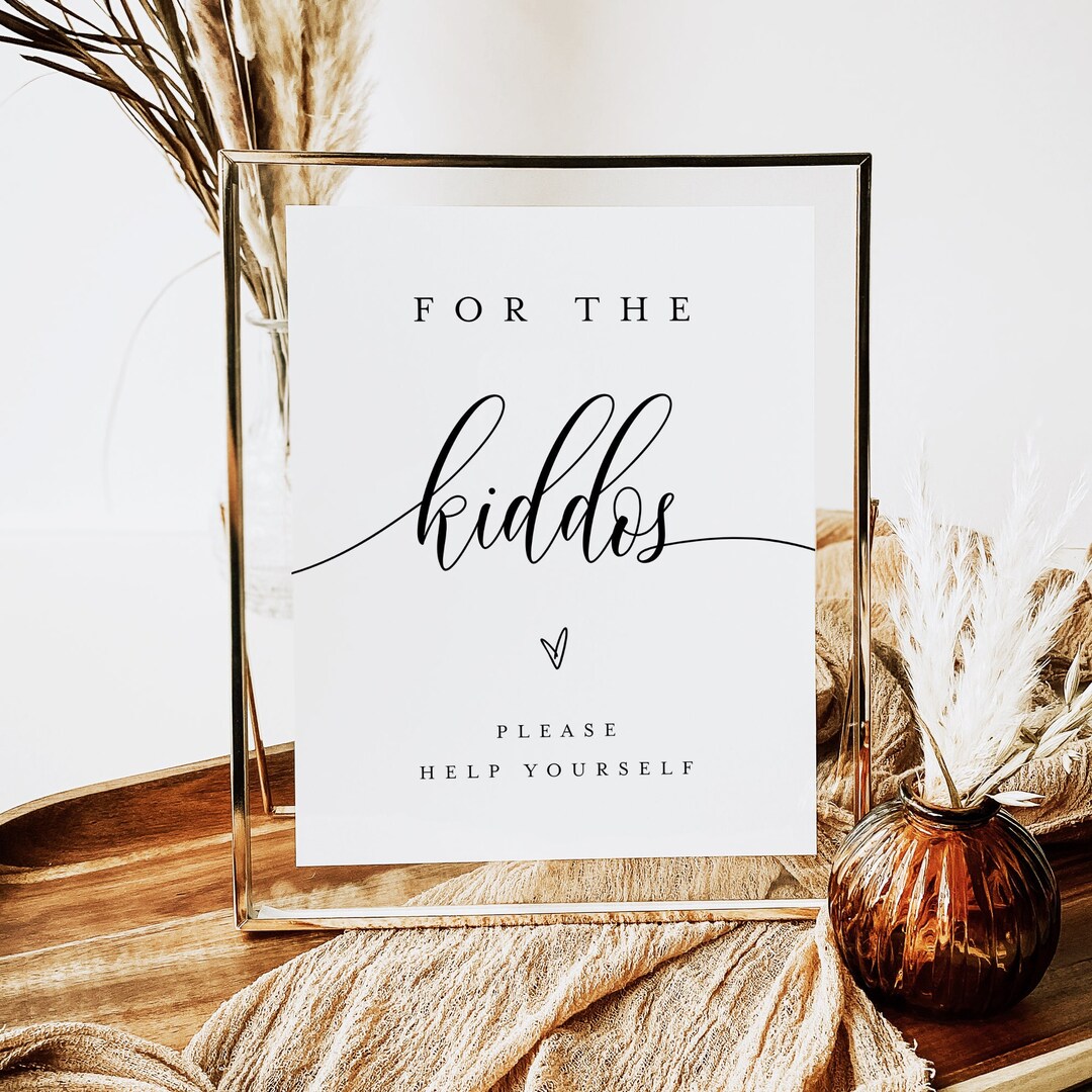 For the Kiddos Sign Template, Editable Wedding for the Kiddos Sign ...