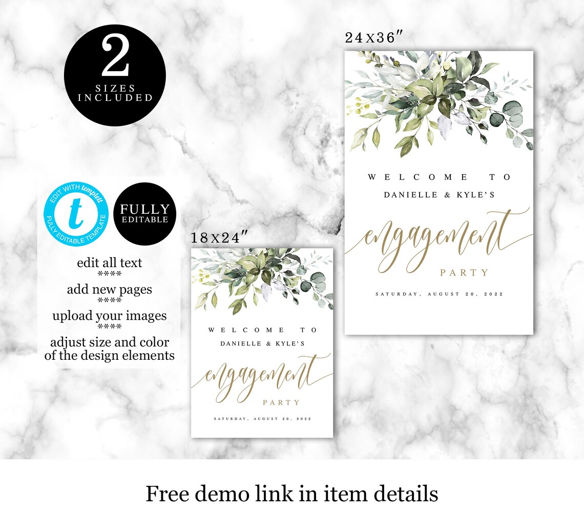 Instant Download Engagement Sign Fully Editable Template - Etsy